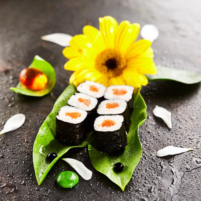 Salmon Sushi Roll stock photo. Image of lunch, culture - 81022774