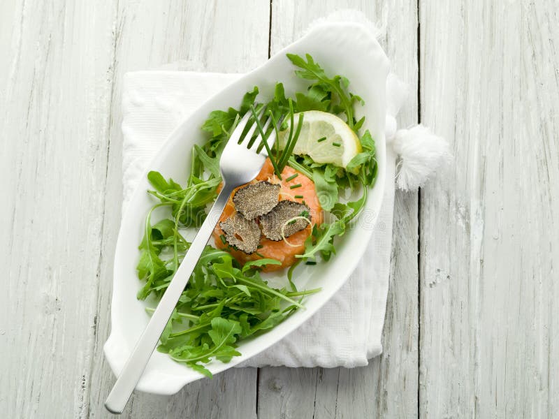 Salmon Tartare with Truffle Stock Image - Image of plate, inside: 20702443