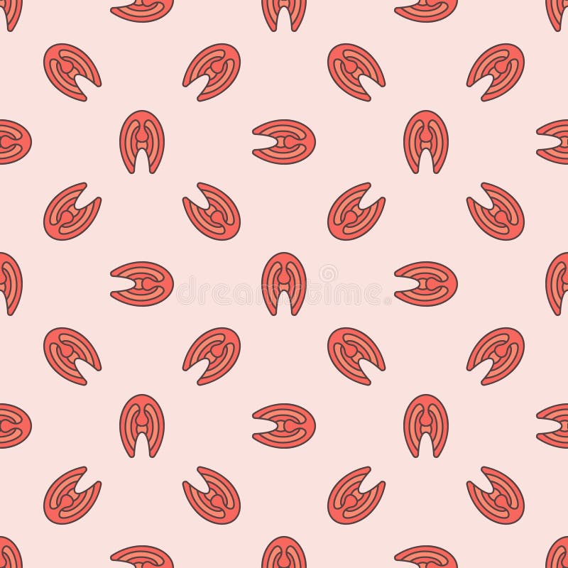 Salmon or Trout Fish Slices Vector Pink Seamless Pattern Stock Vector ...