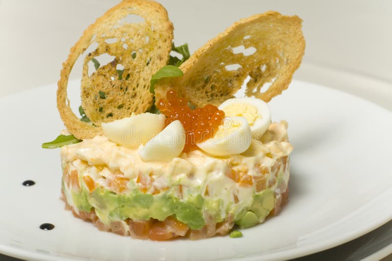 Salmon Under a Fur Coat with Croutons Stock Image - Image of food ...