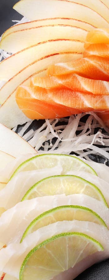 Salmon and White Fish Sashimi Sushi Stock Photo - Image of eating, food ...