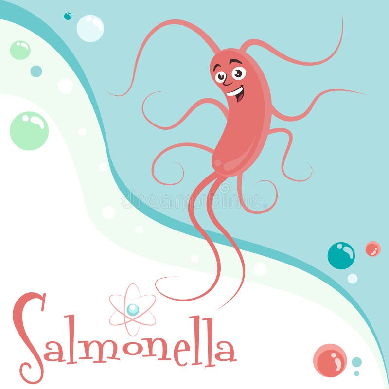Cartoon Character of Salmonella Bacteria Educational Vector Graphic Stock Vector - Illustration ...