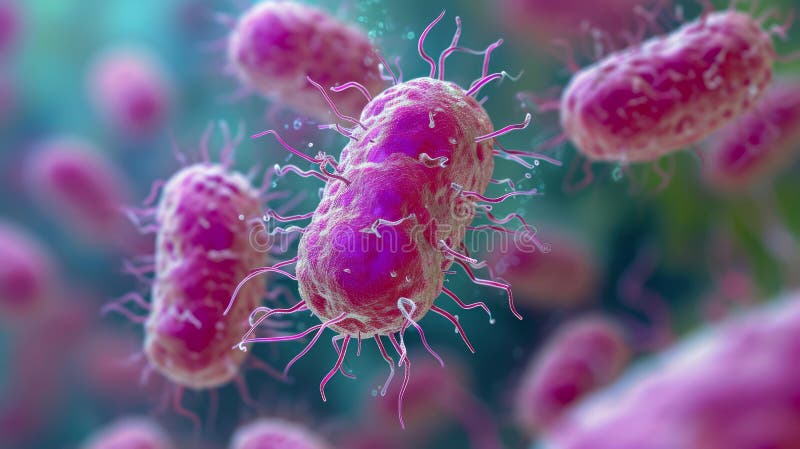 Salmonella Typhi Bacteria Under a Microscope AI Generated Stock ...