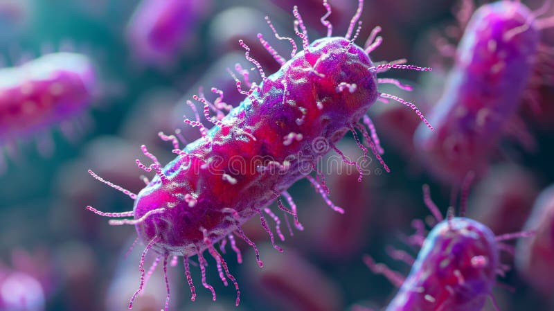 Salmonella Typhi Bacteria Under a Microscope AI Generated Stock ...