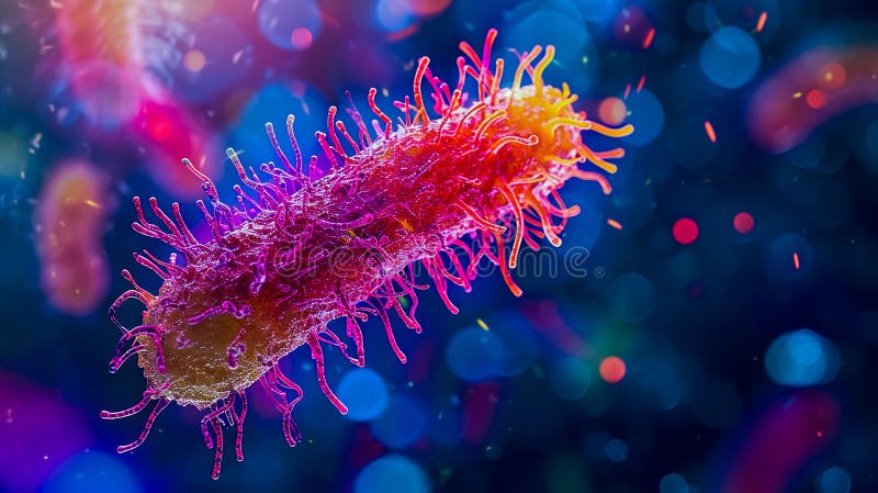 Salmonella Typhi Under the Microscope. 3d Visualization Stock ...