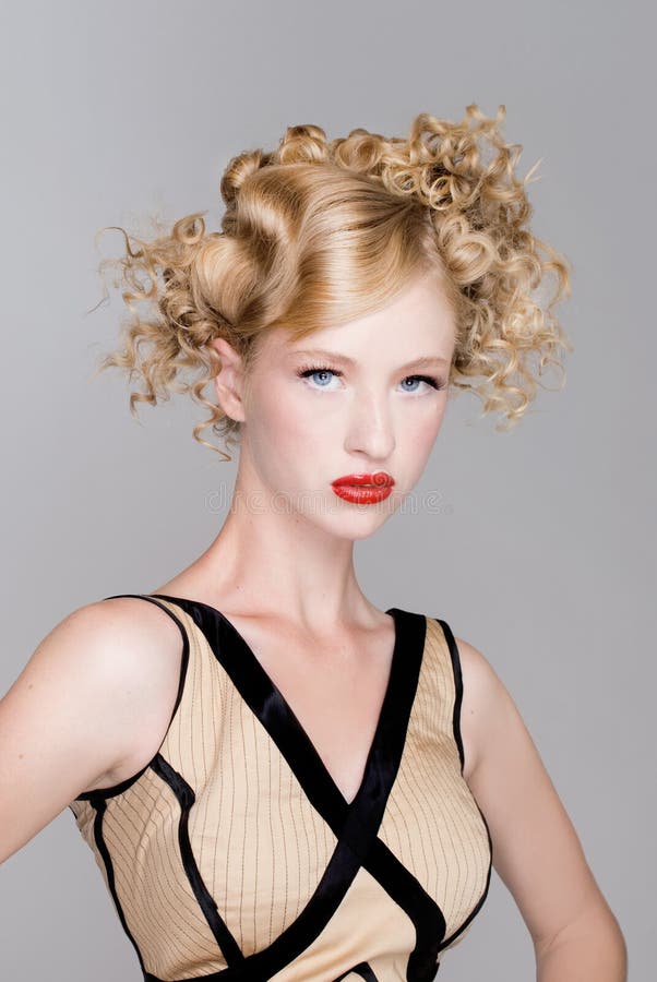 Salon fashion hair model stock photo. Image of makeup - 28355762