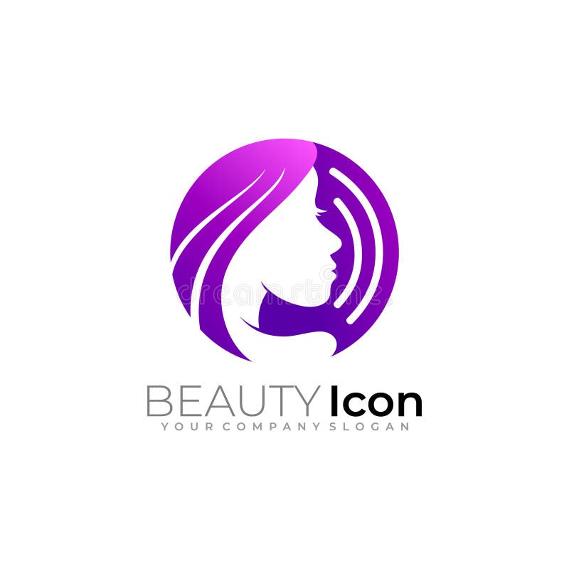 Salon Logo and Circle Design Combination, Girl Logos Stock Vector ...