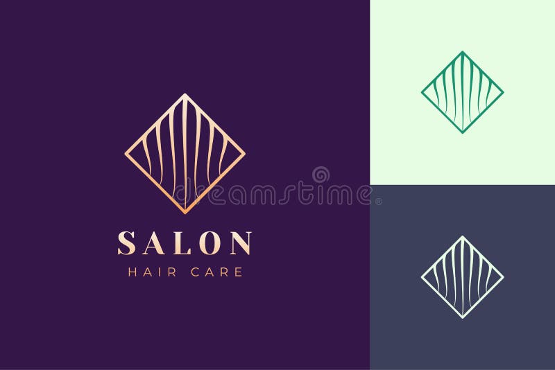 Salon Logo Template with Simple and Luxury Hair Shape Stock Vector ...