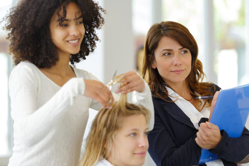 Salon Supervisor Observing Workers Performance Stock Photo - Image of ...