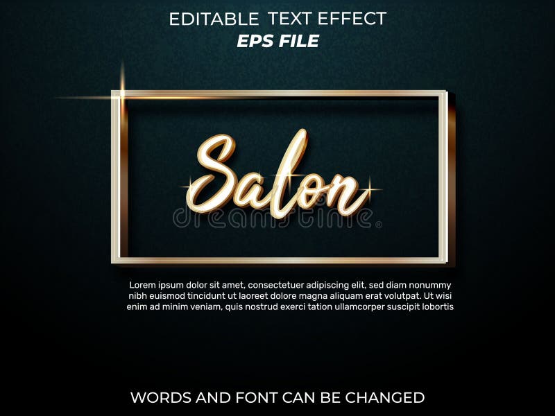 Salon Text Effect, Font Editable, Typography, 3d Text. Vector Template ...