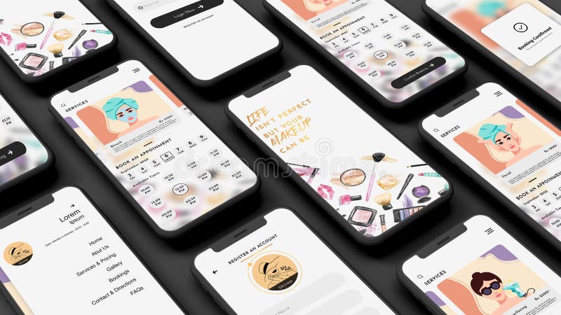 Saloon Appointment App Ui/Ux Design Stock Vector - Illustration of ...