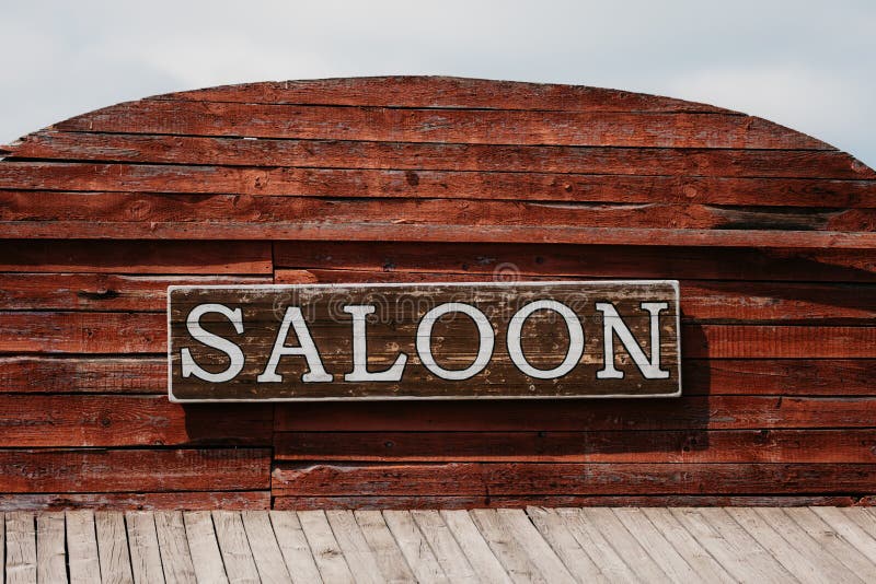 Saloon Facade Text in Western City Stock Image - Image of text, america ...