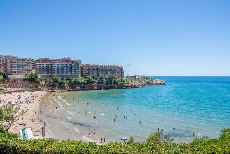Salou Beach editorial photo. Image of buildings, coves - 73824936