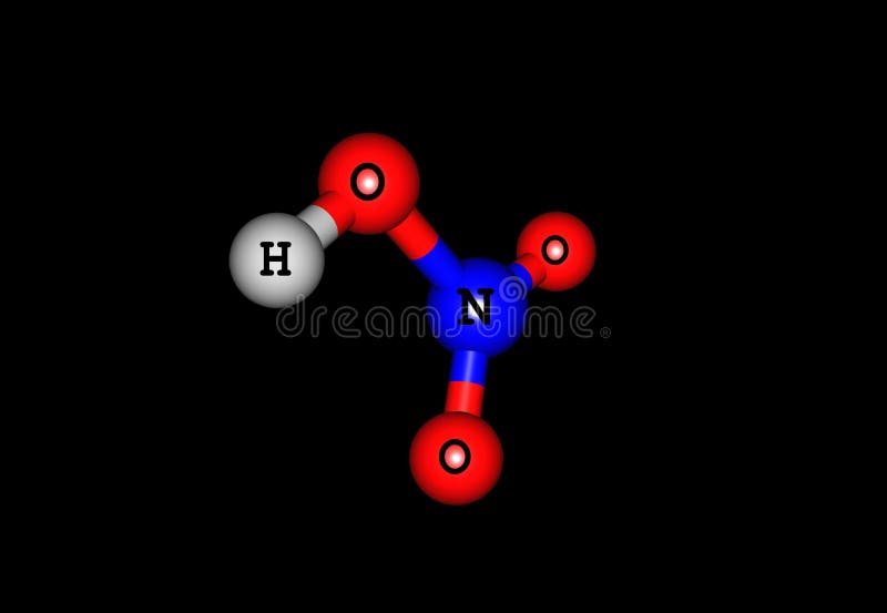 Salpeterzuur Moleculaire Structuur Op Wit Stock Illustratie ...