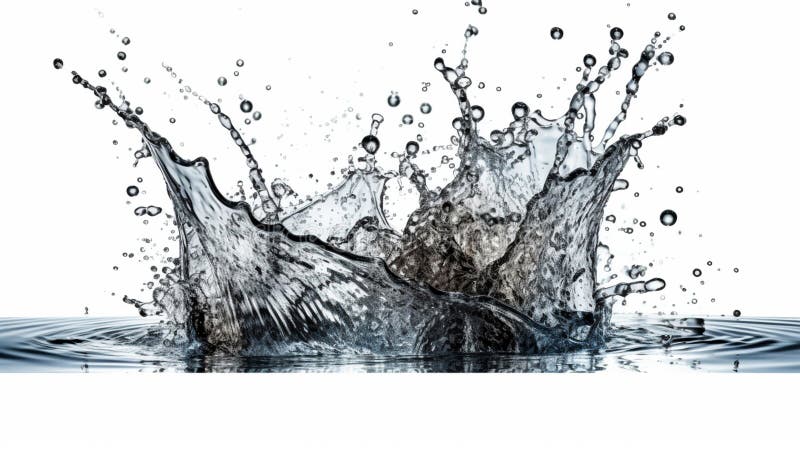 Salpicar Agua Salpicar Salpicar Agua Aislada En Agua De Fondo Blanco ...