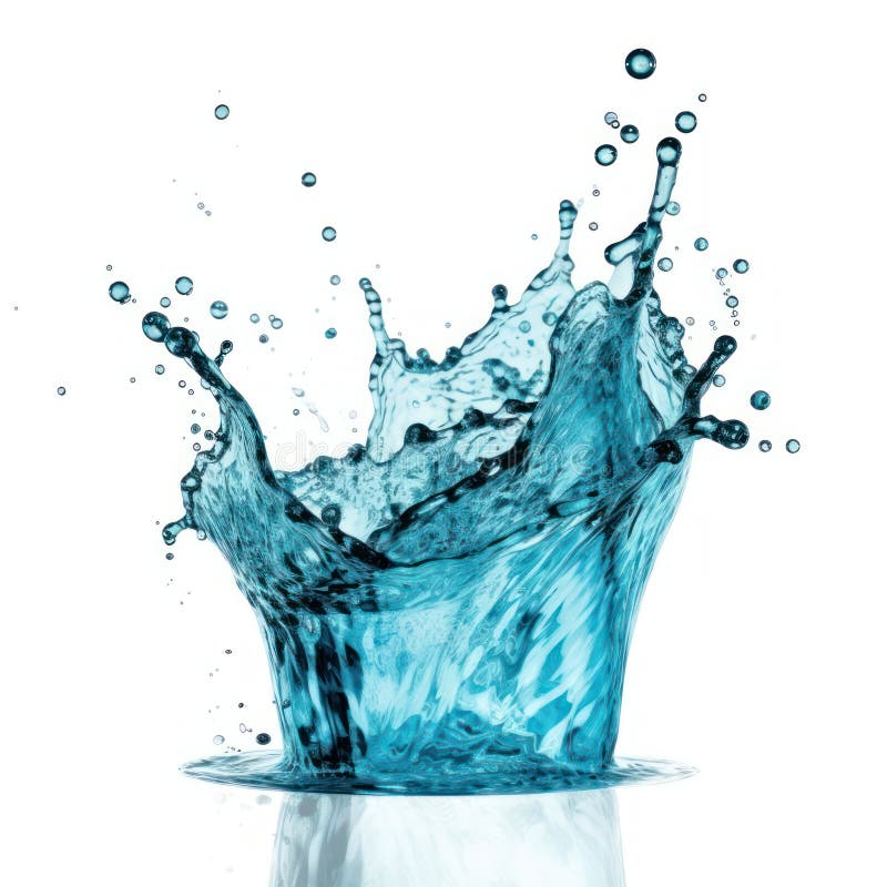 Salpicar Agua Sobre Fondo Blanco . Stock de ilustración - Ilustración ...