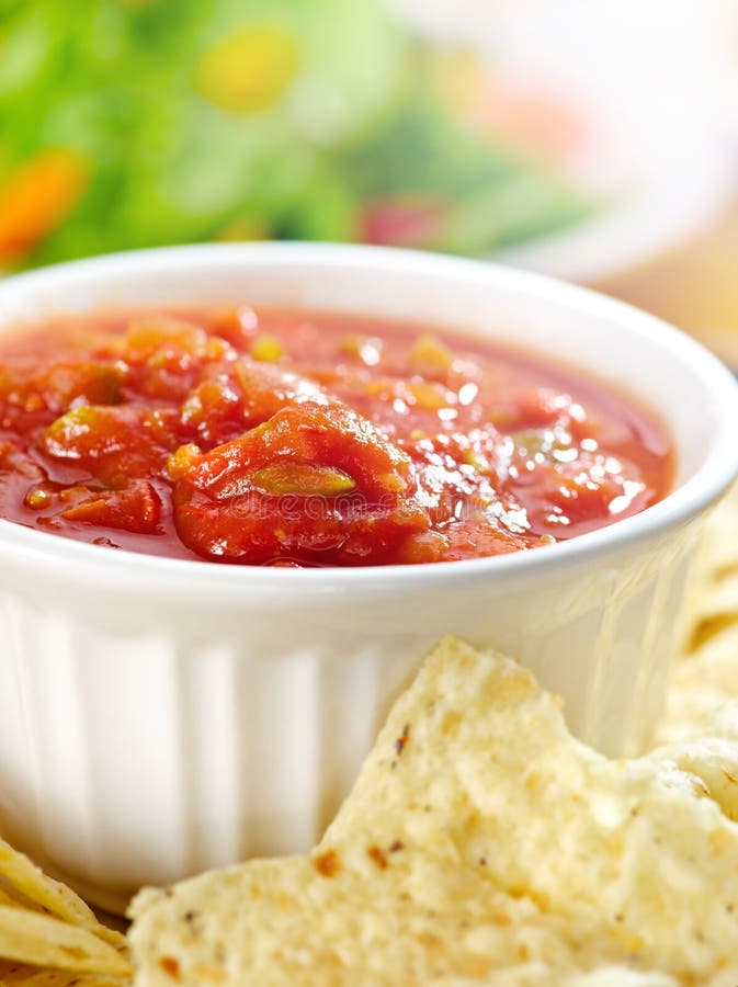 Salsa and chips stock image. Image of appetizer, chip - 15218295