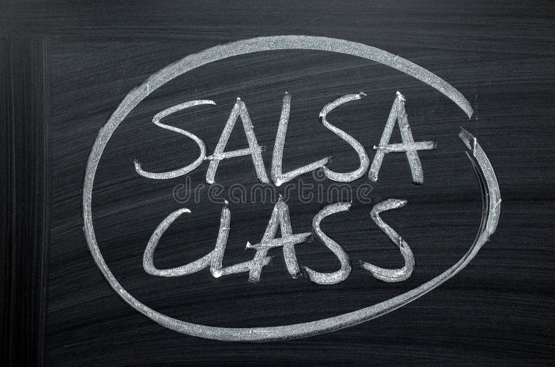 Salsa Class Blackboard Sign Stock Image - Image of phrase, class: 144111137