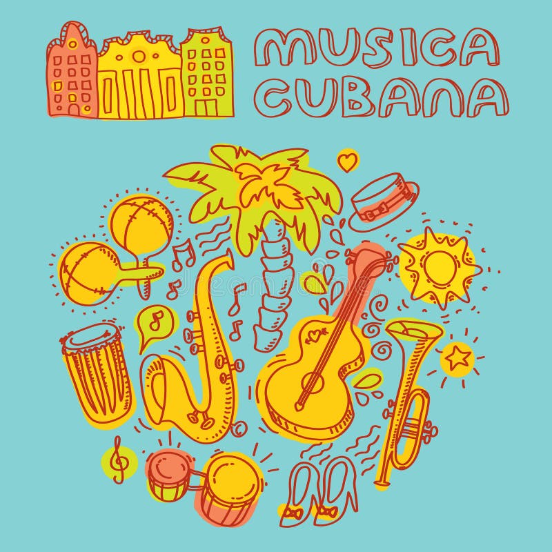 Cuban Acoustic Guitar Vector Illustration Stock Vector - Illustration ...