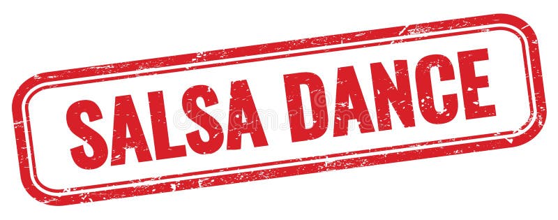 SALSA DANCE Text on Red Grungy Stamp Stock Illustration - Illustration ...