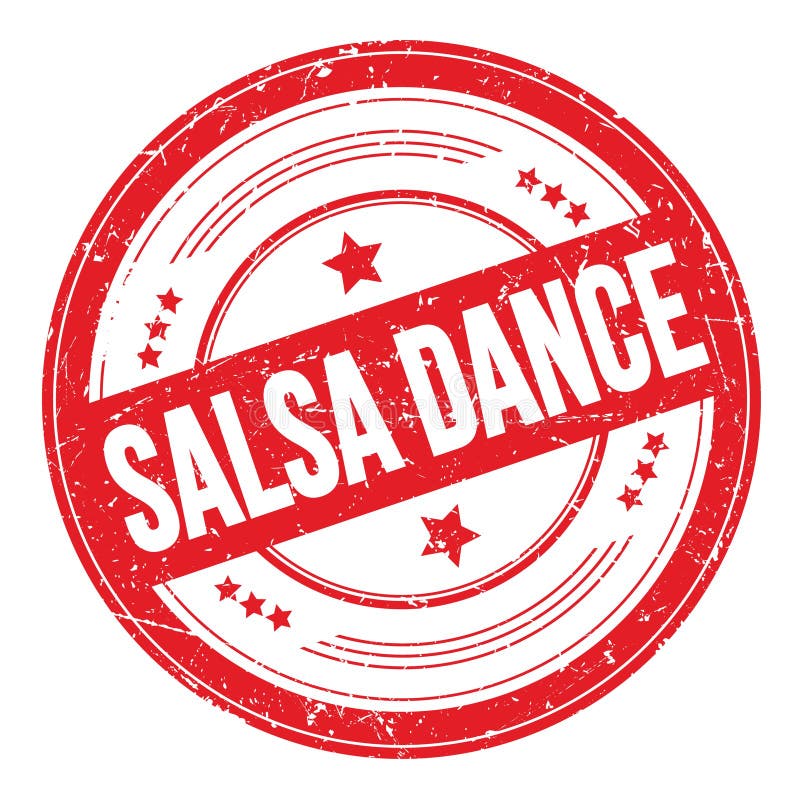 SALSA DANCE Text on Red Round Grungy Stamp Stock Illustration ...