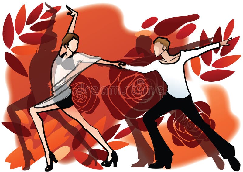 Salsa Dancers in Action. Vector Illustration Decorative Design Stock ...