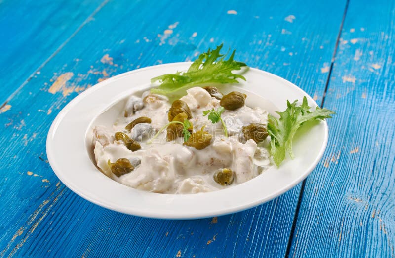 Salsa de alcaparras fotografering för bildbyråer. Bild av spanjor ...