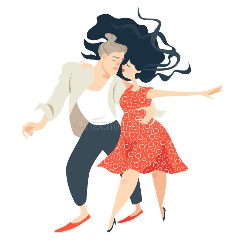 Salsa Del Baile De Los Pares Danza Cubana Ilustración del Vector ...
