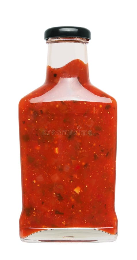 Salsa en botella en blanco foto de archivo. Imagen de hecho - 109783694