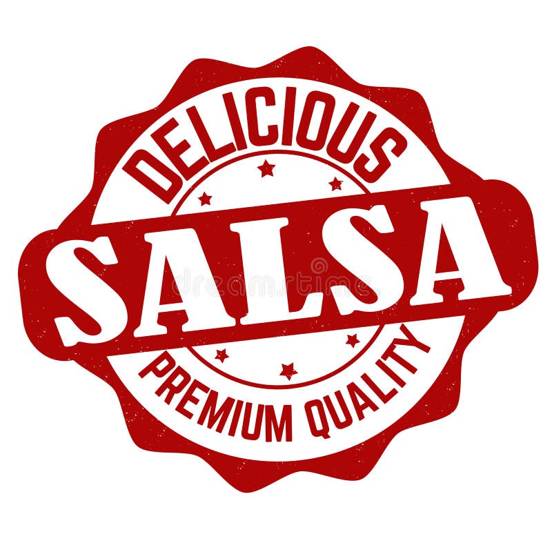 Salsa label or stamp stock vector. Illustration of mexican - 268297978