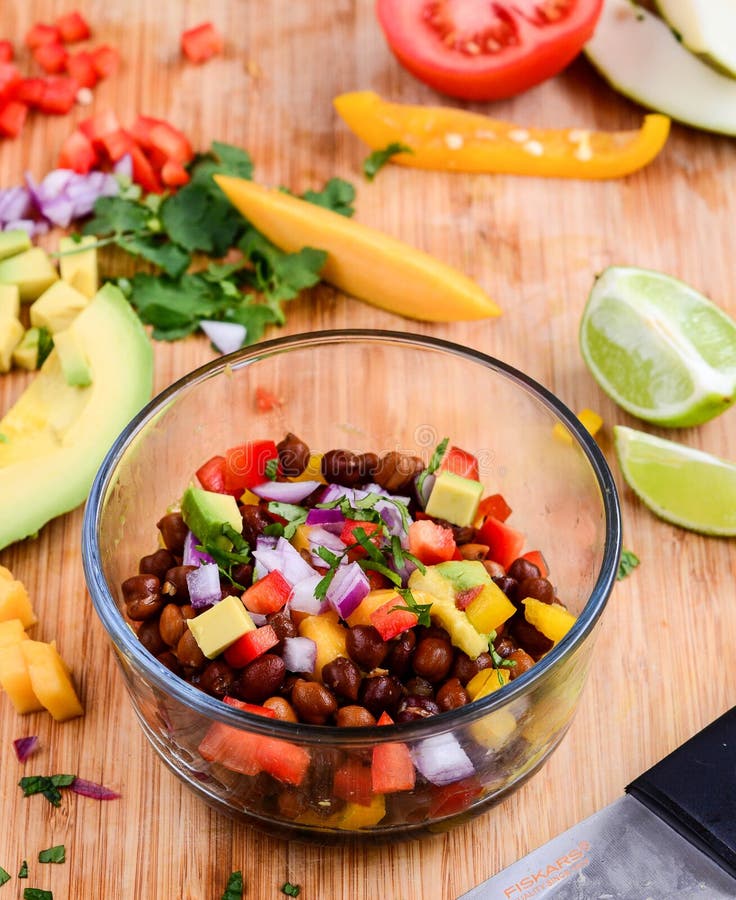 Salsa Salad stock photo. Image of cilantro, leaves, fresh - 83413832