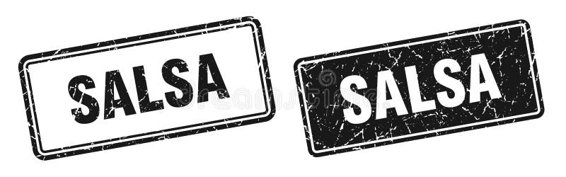 Salsa Stamp Set. Salsa Square Grunge Sign Stock Vector - Illustration ...