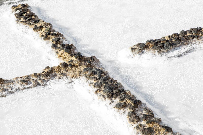 Salt Basins in Saline De Janubio Stock Photo - Image of saltern ...