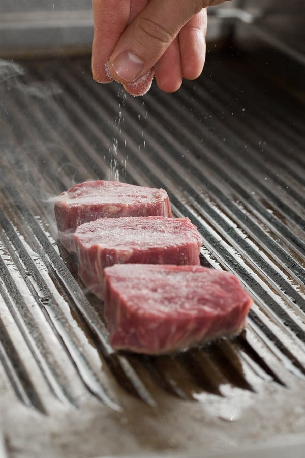 Salt for a beef steak stock photo. Image of cook, executive - 7098050