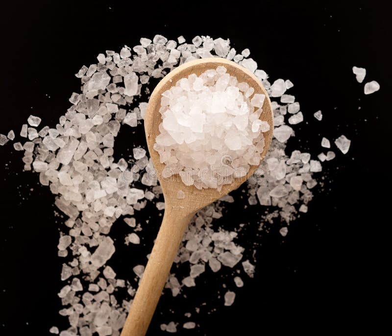 Salt on black stock image. Image of relaxation, relax - 203965637