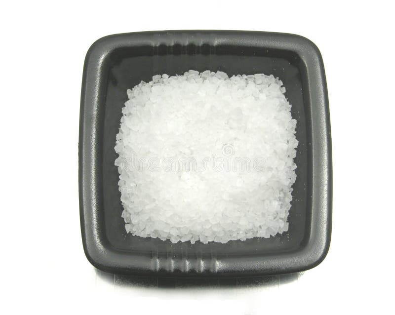 Salt in bowl stock image. Image of macro, mirror, chinaware - 18121737