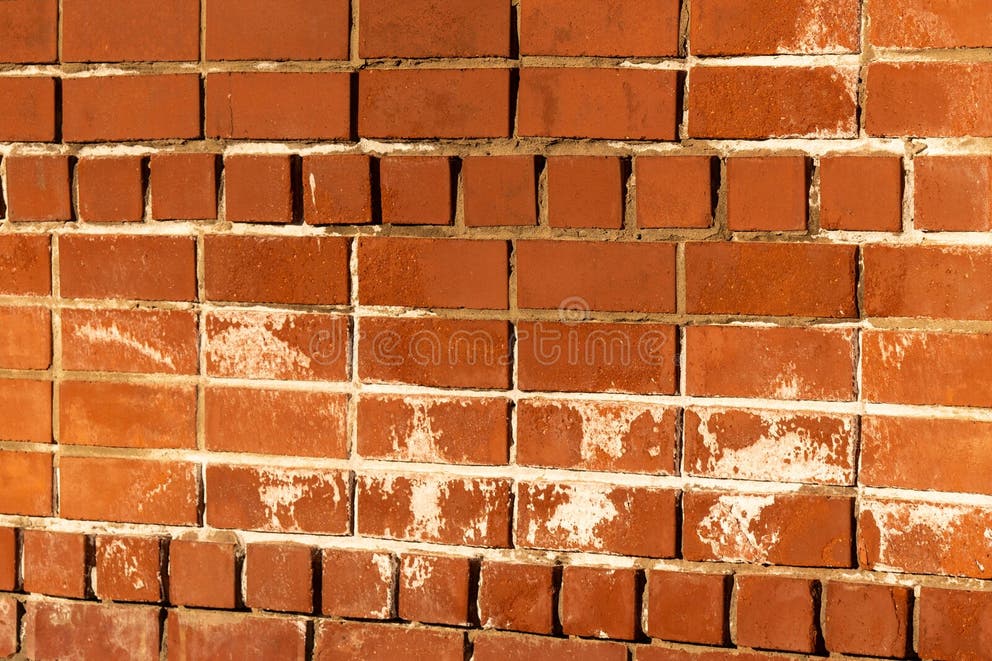Salt buildup on brickwork. stock image. Image of building - 339894709