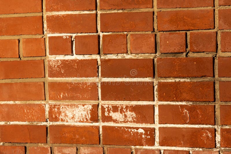 Salt buildup on brickwork. stock photo. Image of white - 339894726