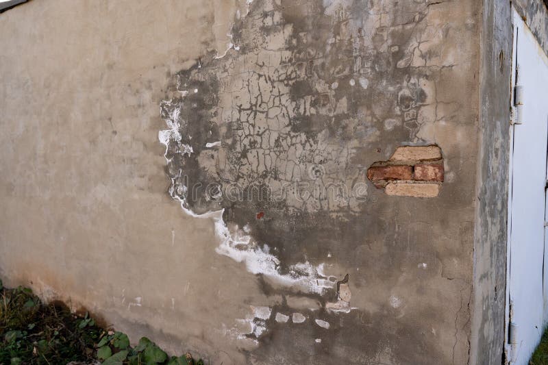 Salt buildup on brickwork. stock image. Image of stain - 339894943