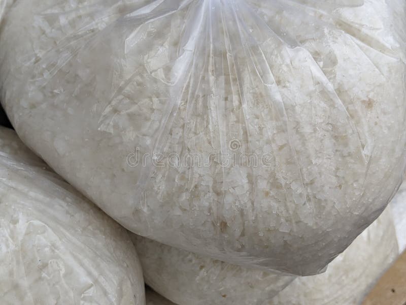 Salt in clear plastic stock image. Image of industry - 300816363