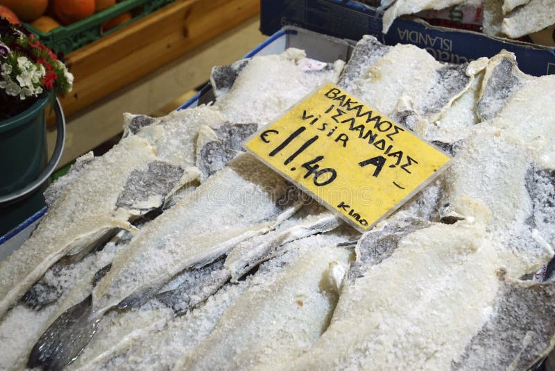 Salt Cod for Sale in Fish Market Stock Image - Image of nature, closeup ...
