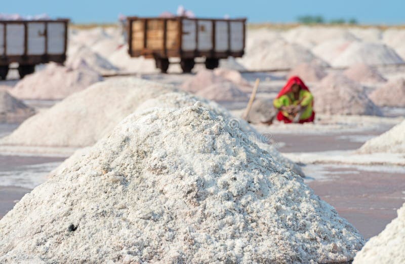 Salt Collecting in Salt Farm Stock Image - Image of industry, asia ...