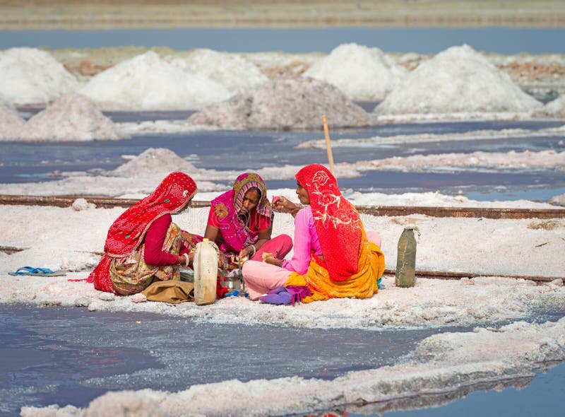 Salt Collecting in Salt Farm, India Editorial Photo - Image of food ...