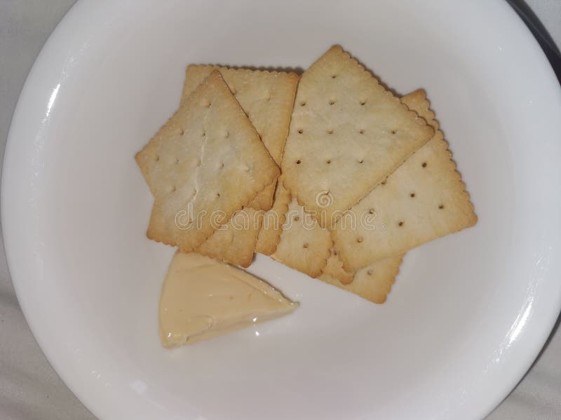 Salt Crackers and Cheese stock image. Image of cutlery - 254078637