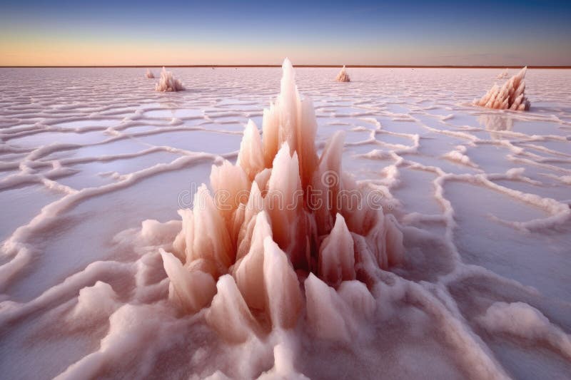 Salt Crystal Formations on the Surface of Dried Plains Stock Photo ...