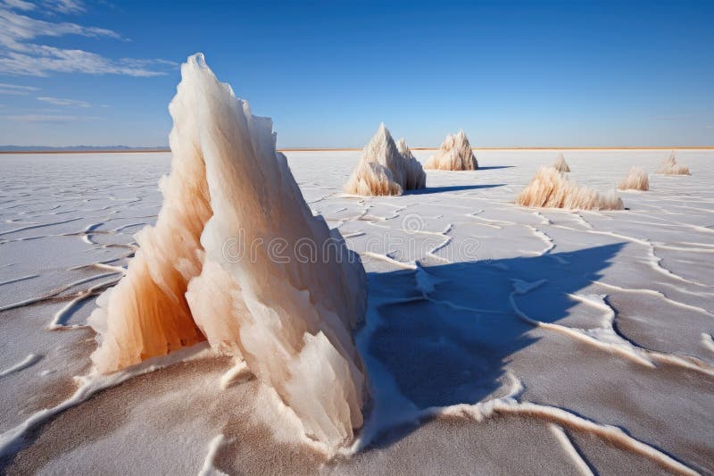 Salt Crystal Formations on the Surface of Dried Plains Stock Photo ...