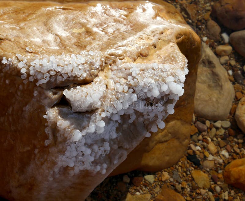 Salt Crystallisation at Coast of the Dead Sea, Jordan Stock Image ...