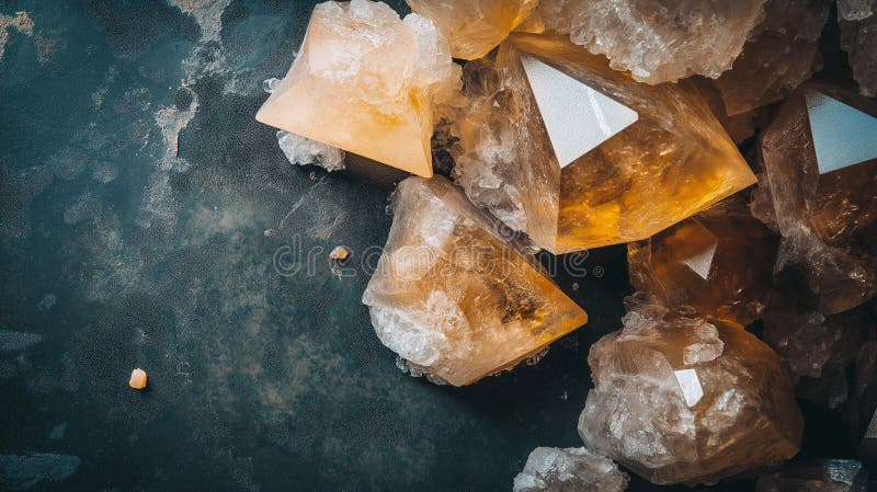 Salt Crystals on a Dark Surface, Revealing Their Sharp Stock Image ...