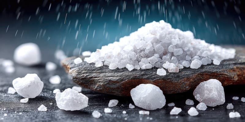 Salt Crystals Falling on Slate Surface. Stock Illustration ...