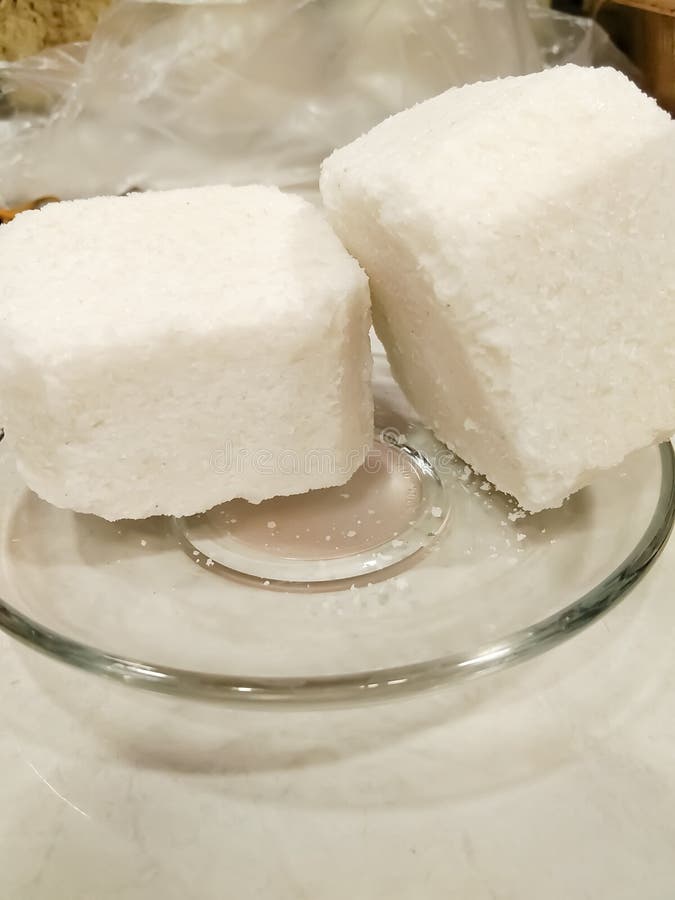 Salt cubes on a plate stock photo. Image of salt, dairy - 238084218